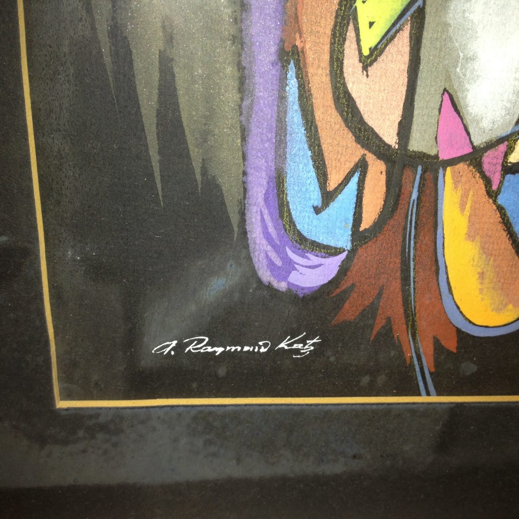 Alexander Raymond Katz Floral Abstraction Gouache WPA Era Jewish Art