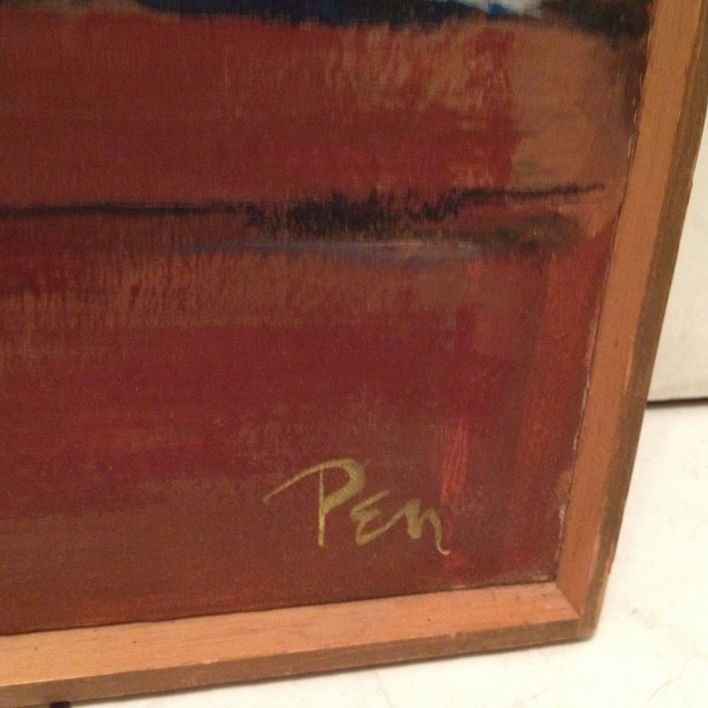 Rudolph Pen Modernist Lawyer Painting Oil on Canvas Social Realism