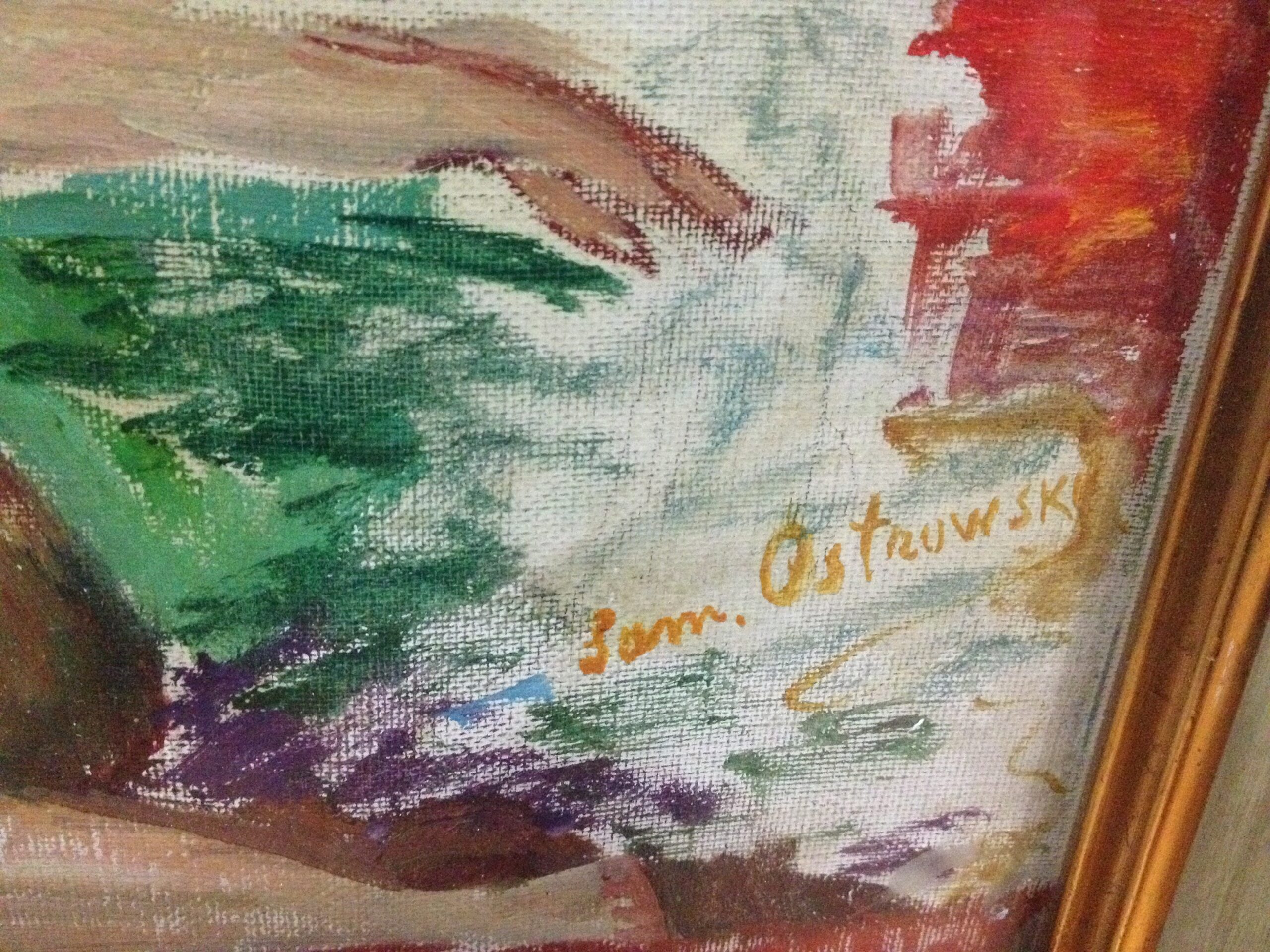 Samuel Ostrowsky Impressionistic Beautiful Nude Woman Oil Painting