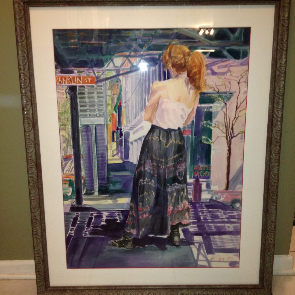 Patricia Olson Chicago Artist Watercolor Woman Franklin Street El City