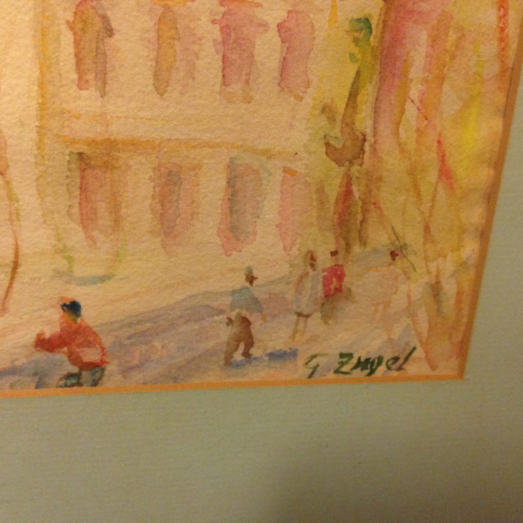 George Engel WPA Art Deco Watercolor Michigan Avenue 1920s/ 1930s