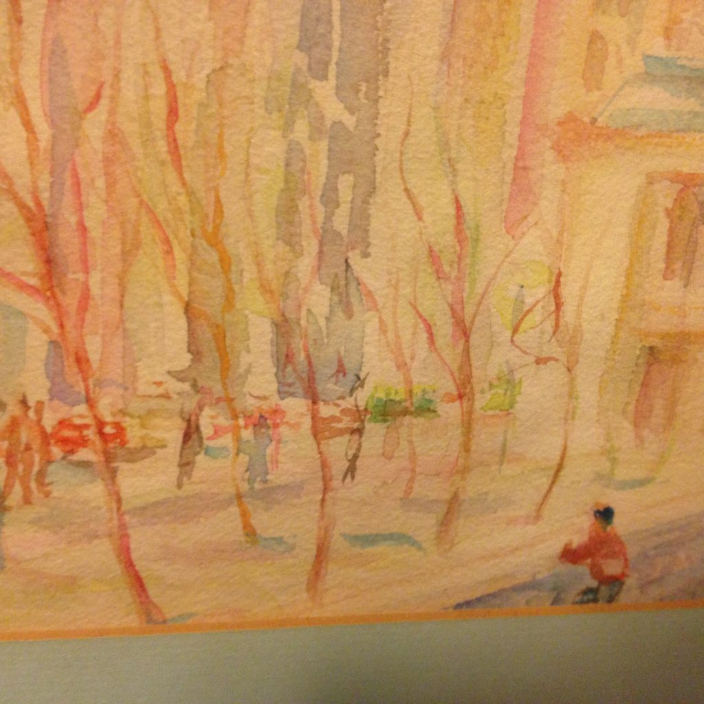 George Engel WPA Art Deco Watercolor Michigan Avenue 1920s/ 1930s